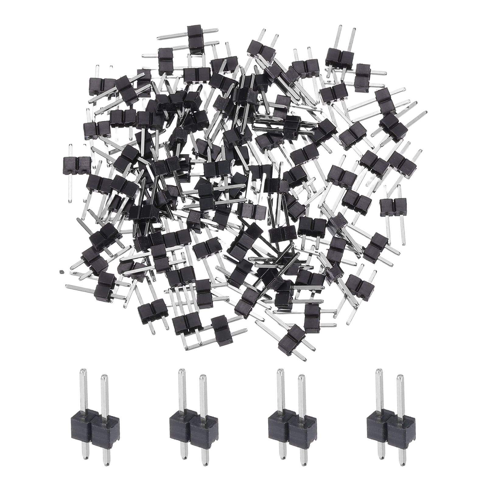 Straight Pin Header DIP Single Row 2 Pin 2.54mm Pitch Gold Plated ...