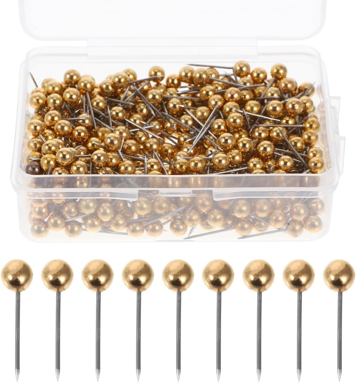 Straight Pins for Sewing and Crafting - 400pcs Gold Ball Bead Head ...
