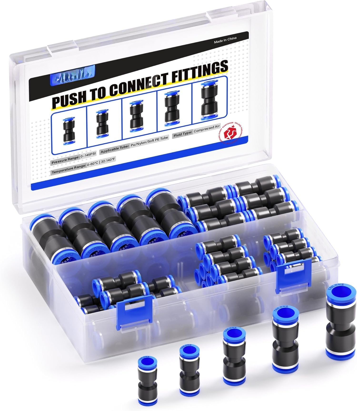 Straight Push Connectors Quick Release Connectors Air Line Fittings for ...
