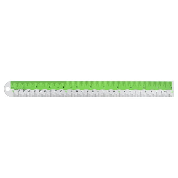 Uxcell Straight Ruler 12 Inch Metric English Measuring Tool Green ...