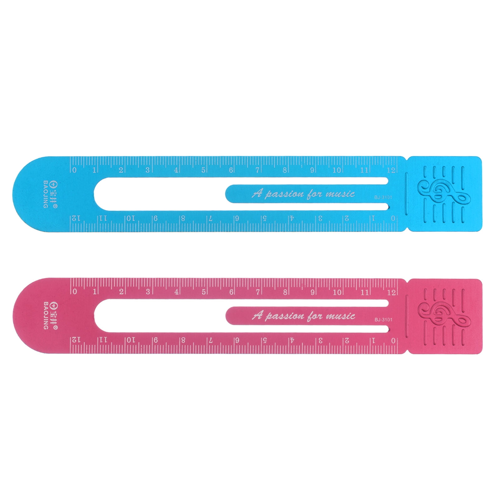 Straight Ruler 12cm Metric Bookmark Clip Design Ruler Blue & Red ...