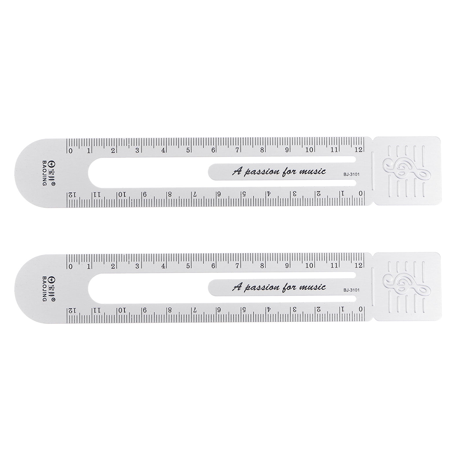 Straight Ruler 12cm Metric Bookmark Clip Design Ruler Silver Tone, 2 ...