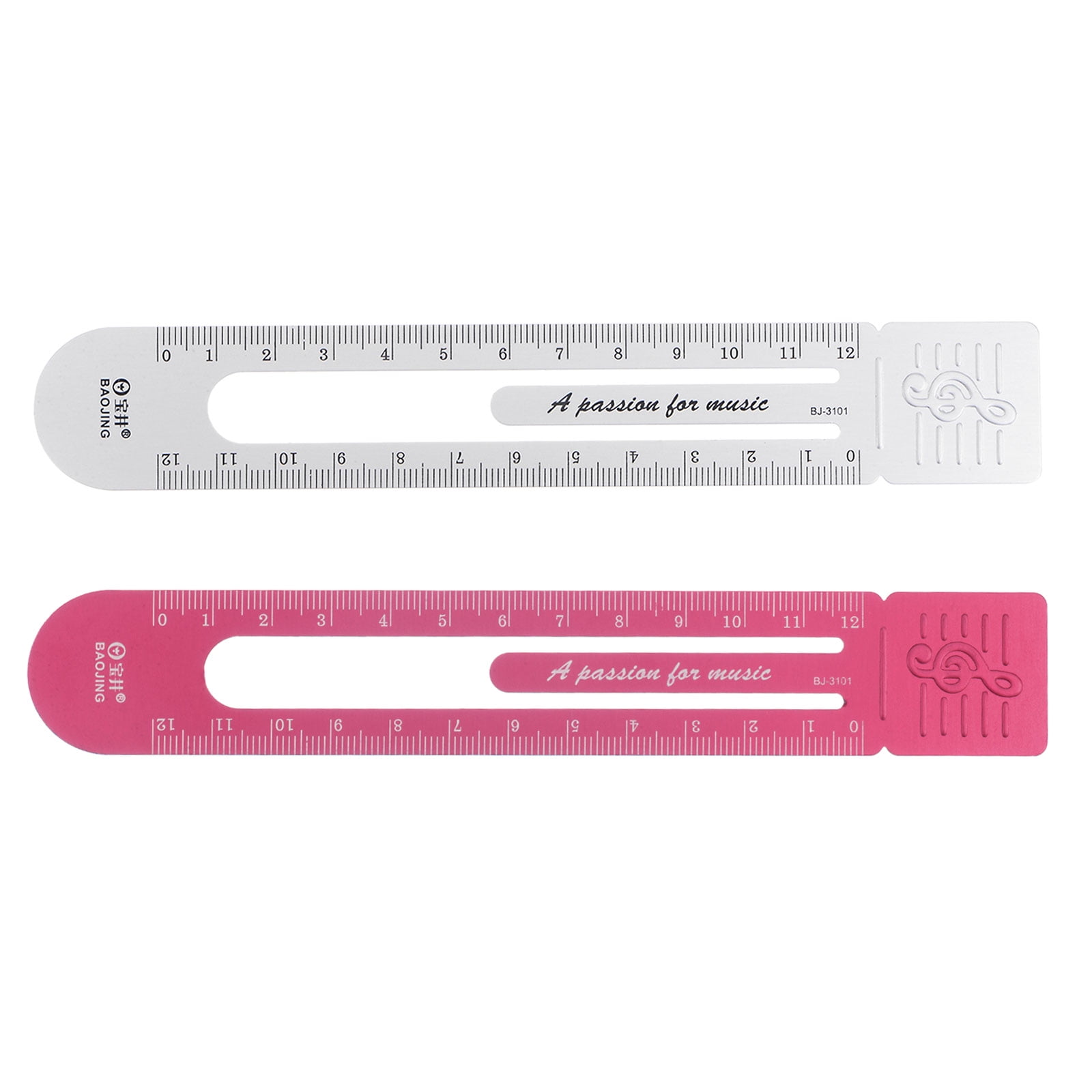 Straight Ruler 12cm Metric Bookmark Clip Design Ruler Silver Tone & Red ...