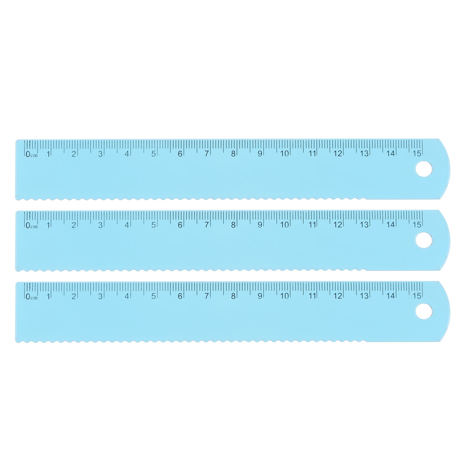 Uxcell Straight Ruler 15cm Metric Wave Edge with Hole Measuring Tool ...