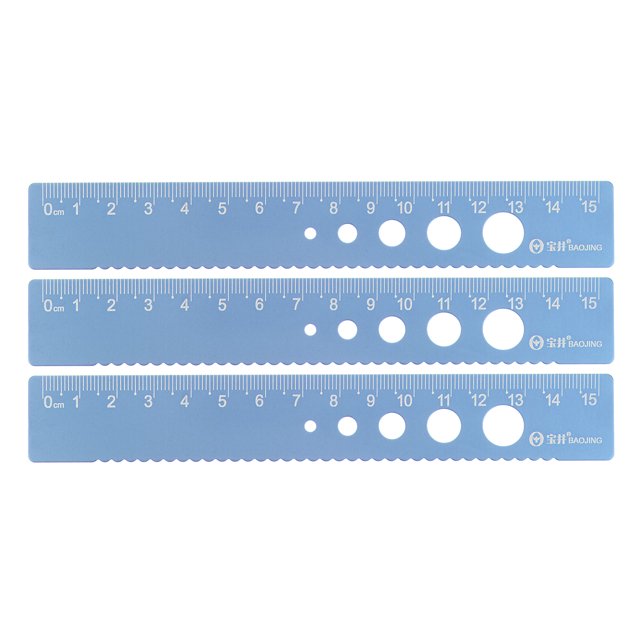 Uxcell Straight Ruler 15cm Metric Wave Edge with Hollow Circle ...