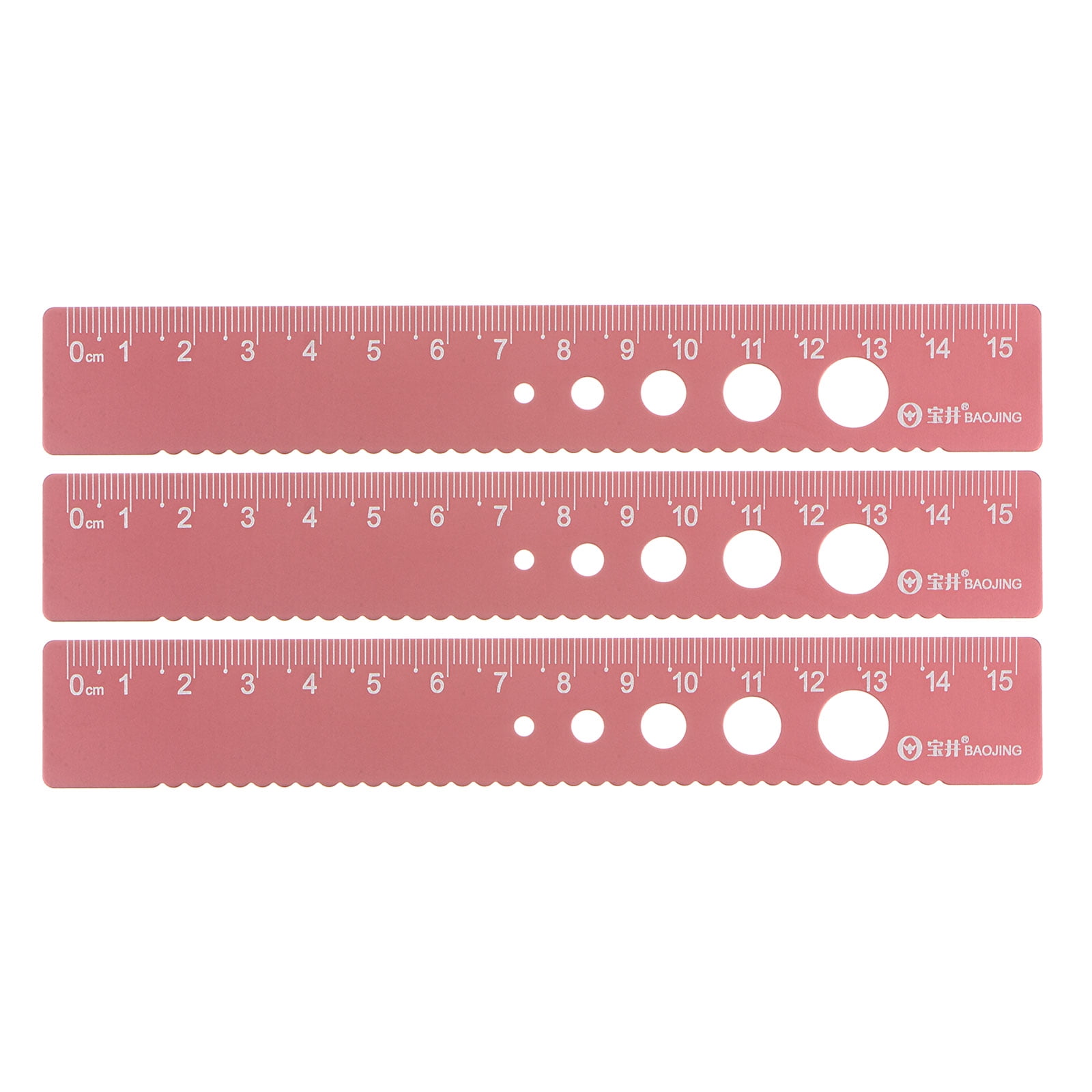 Uxcell Straight Ruler 15cm Metric Wave Edge with Hollow Circle ...