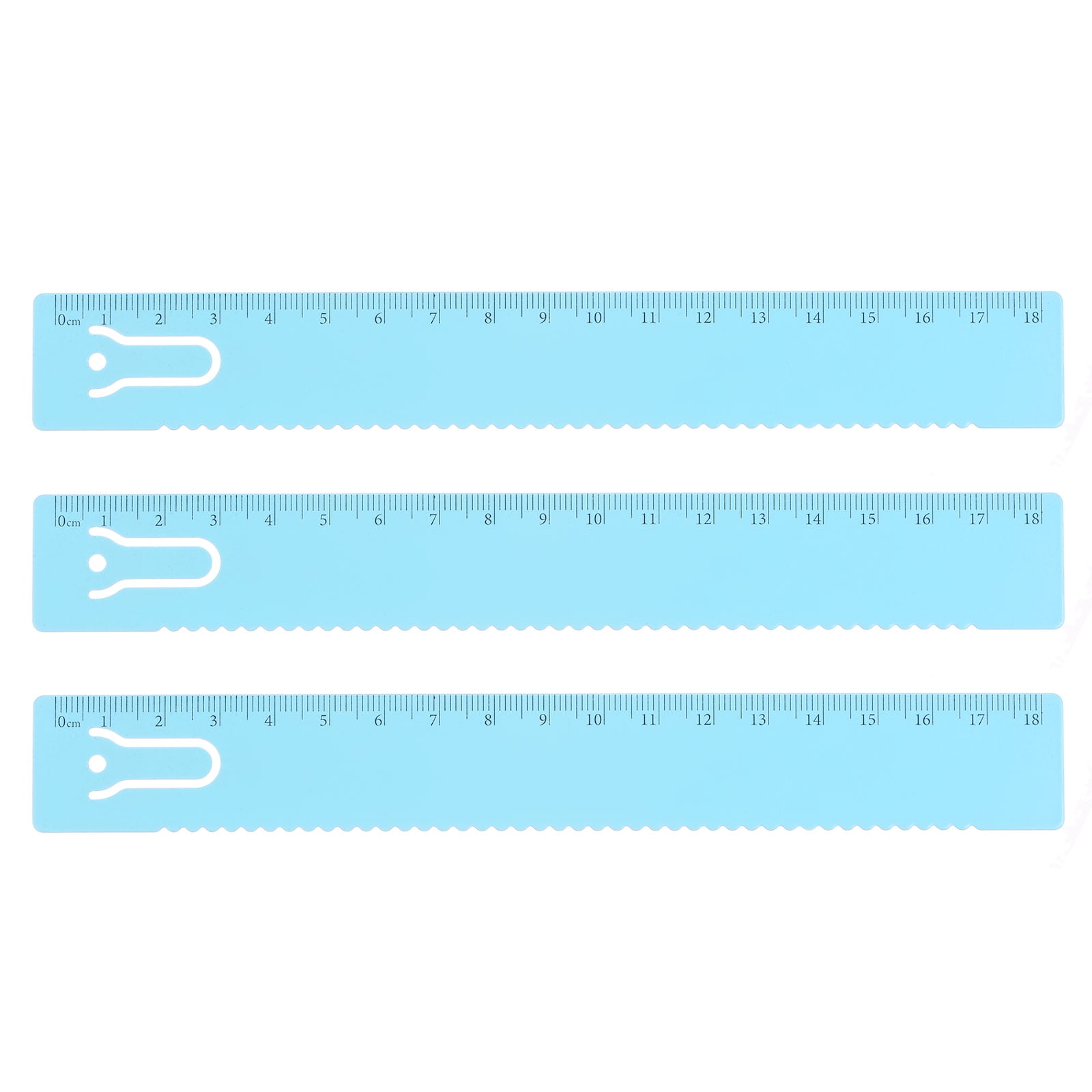Uxcell Straight Ruler 18cm Wave Edge Hollow Design with Hole Measuring ...