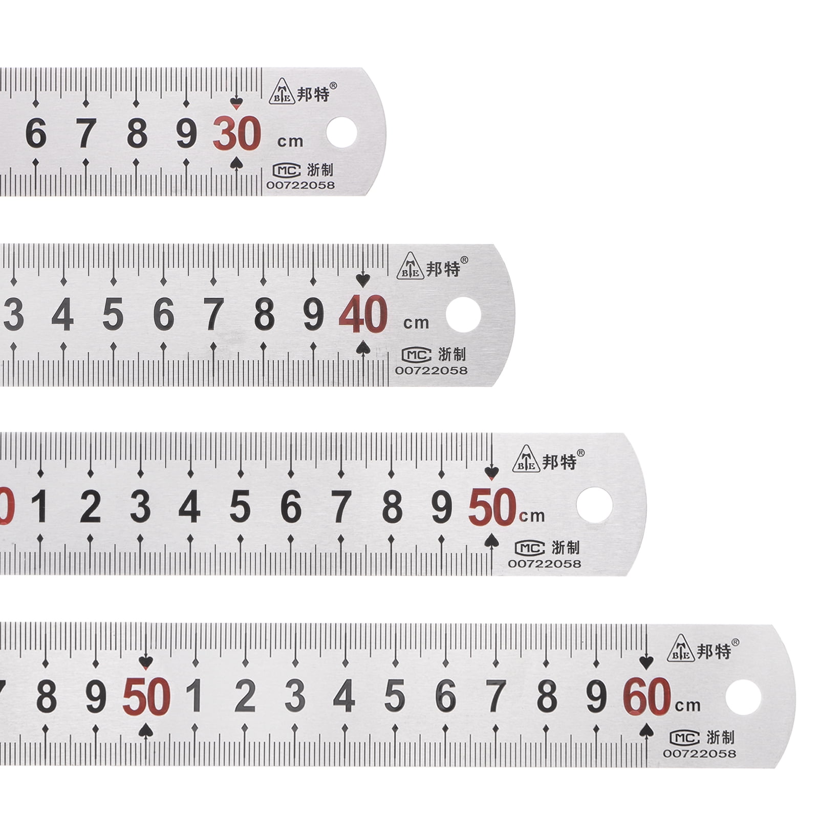 Straight Ruler Set 30CM 40CM 50CM 60CM with Hole Stainless Steel Ruler ...