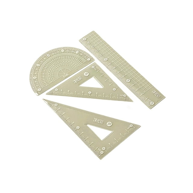 Straight Ruler Set Square Math Protractor Plastic Drafting Ruler ...