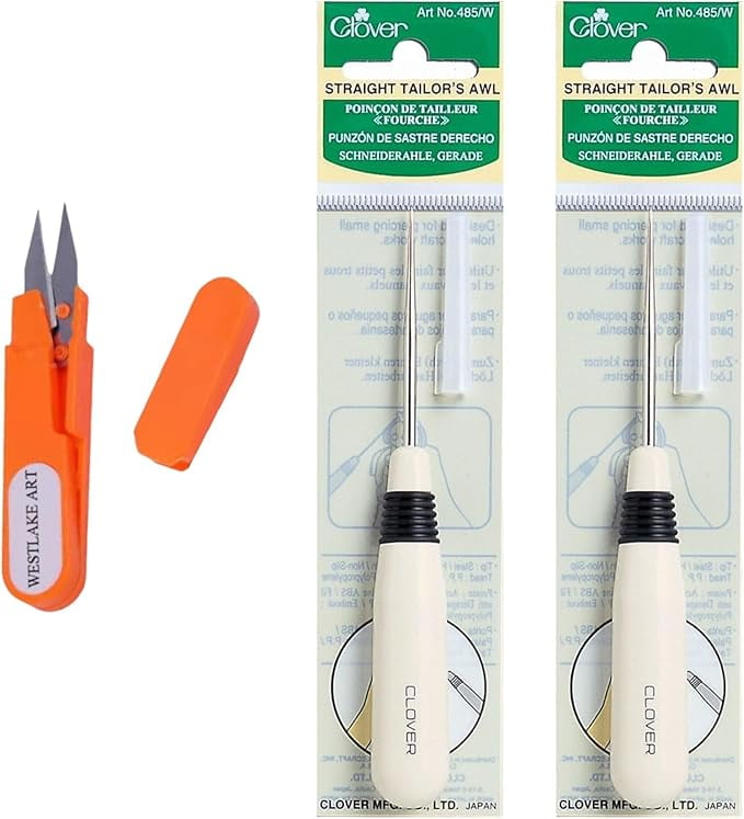 Straight Tailors Awl, Precision Leather Sewing Awl with Ergonomic ...