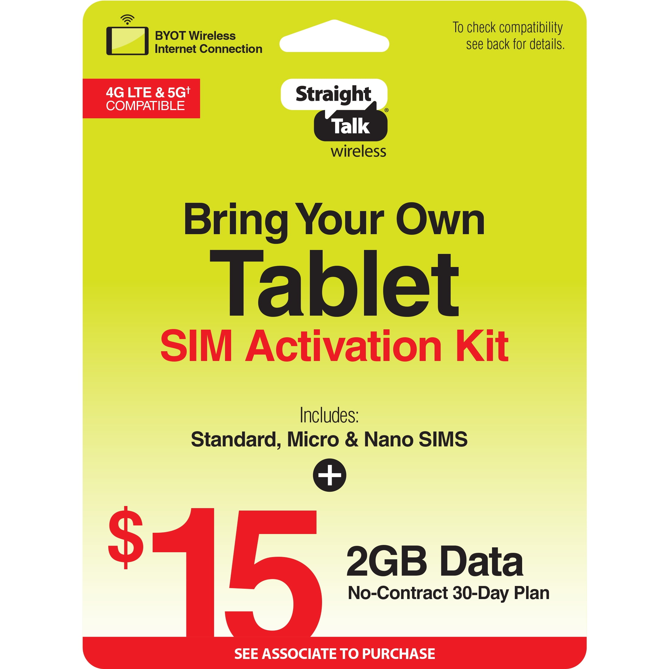 Straight Talk $15 Bring Your Own Tablet Sim Kit - Walmart.com