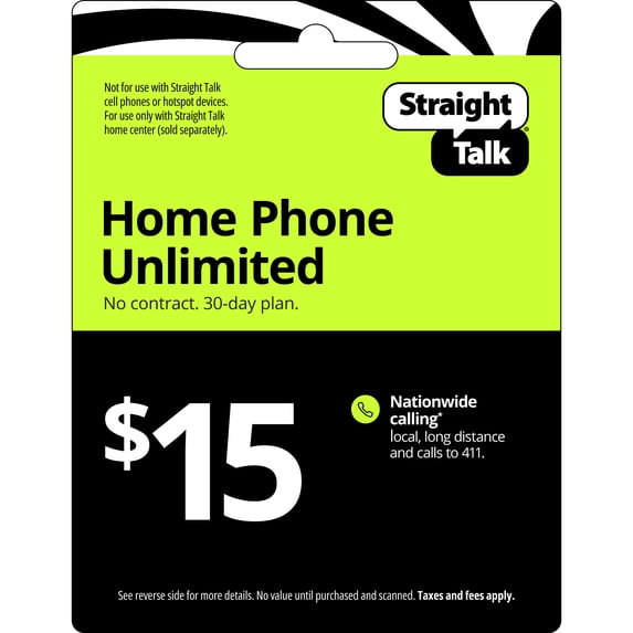 Straight Talk $15 Home Phone Unlimited 30-Day Plan Direct Top Up ...