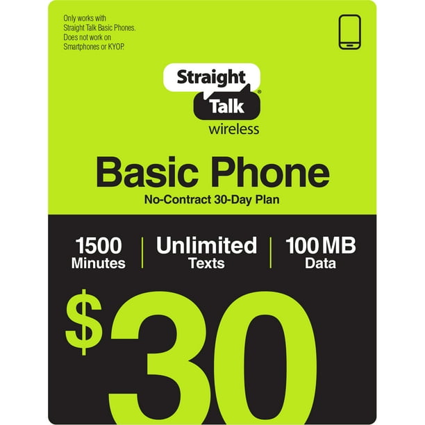 Straight Talk $30 Basic Flip Phone 30-Day Prepaid Plan e-PIN Top Up ...