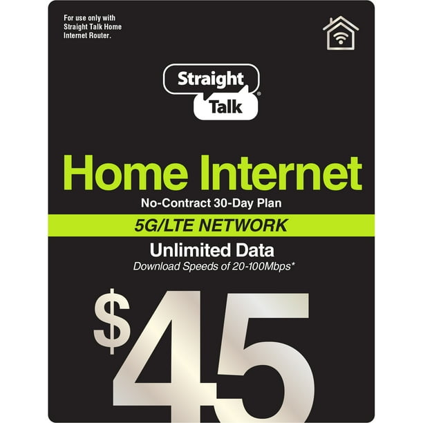Straight Talk $45 Home Internet Unlimited Data No-Contract 30-Day Plan ...