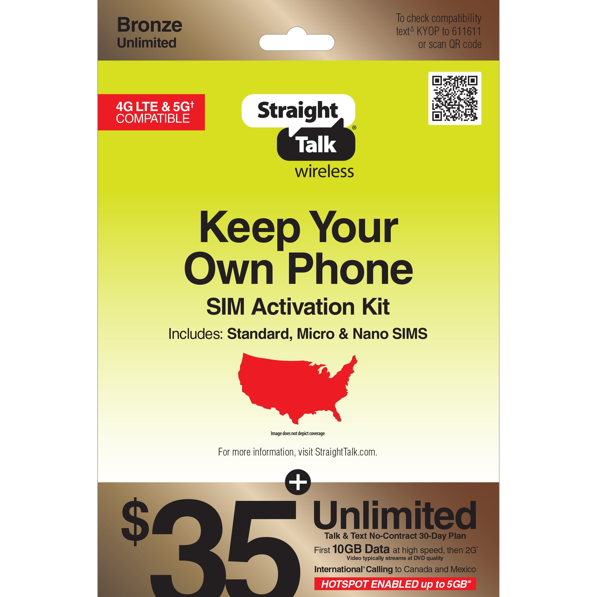 Straight Talk Bring Your Own Phone Dual Retail Zipper Pack Tri-punch ...