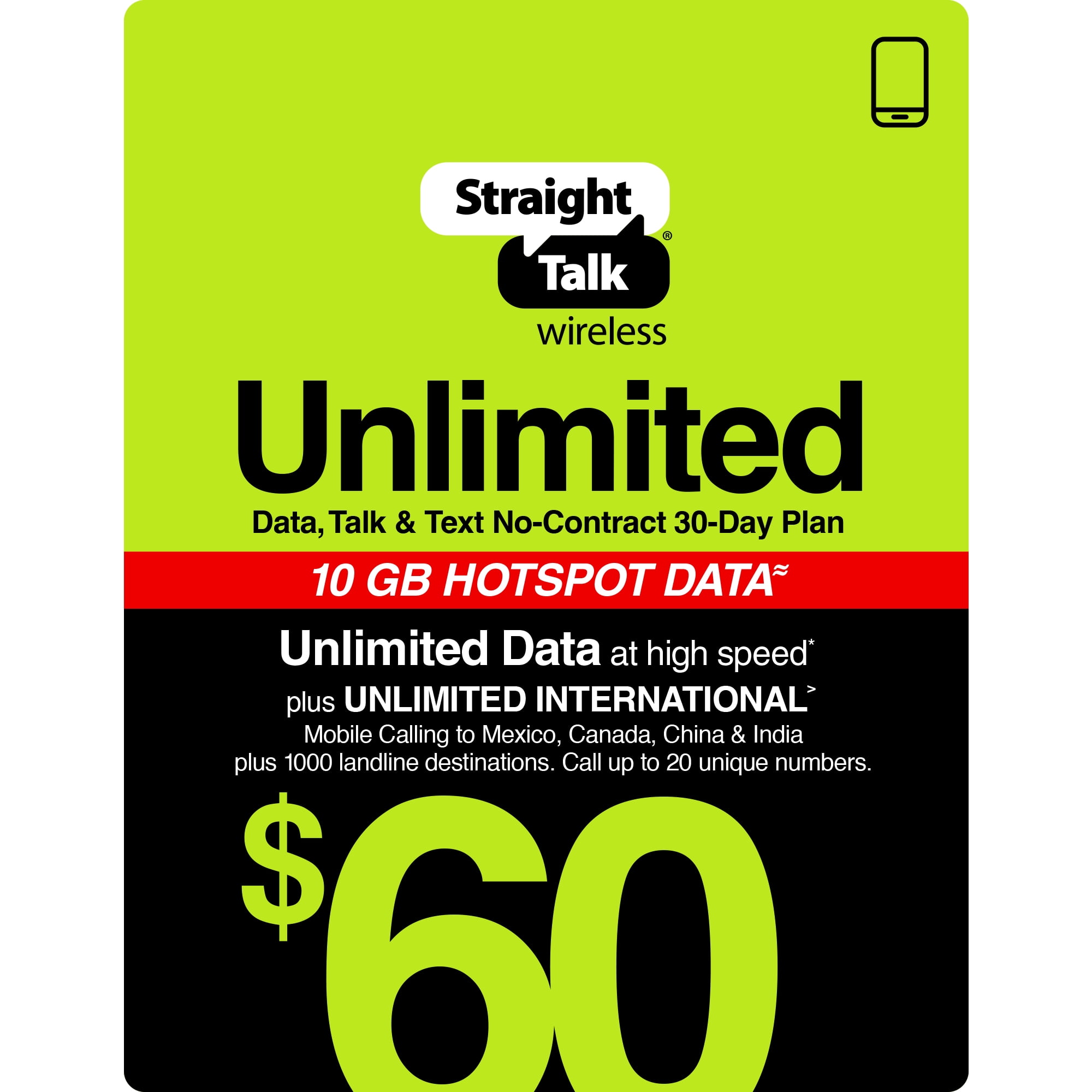 Straight Talk's $60 Unlimited International 30-Day Prepaid Plan + 10GB ...