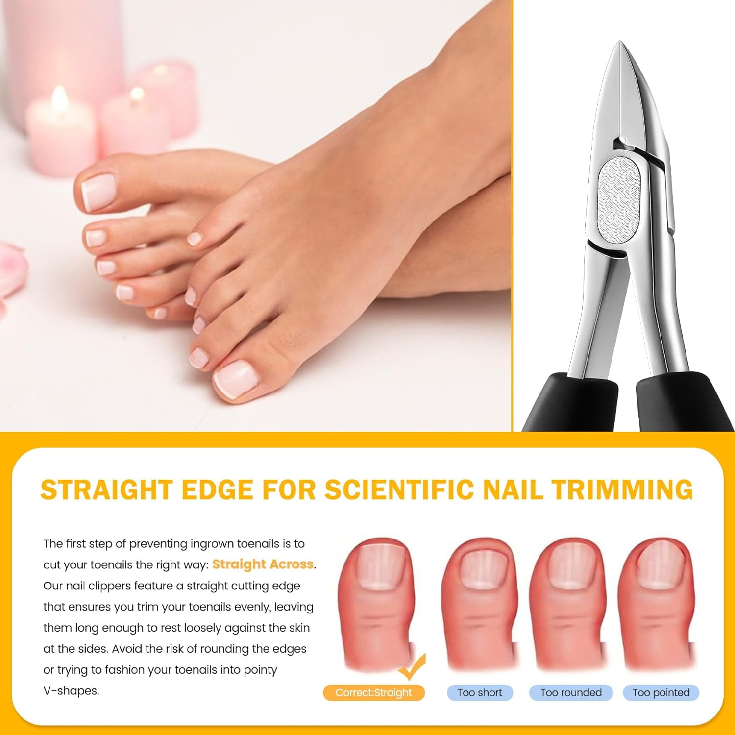 Straight Toenail Clippers for Ingrown Toenail Prevention, Podiatrist ...