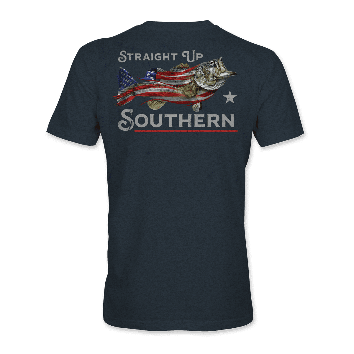 Straight Up Southern Mens Bass N' Stripes American Flag Fish Short ...