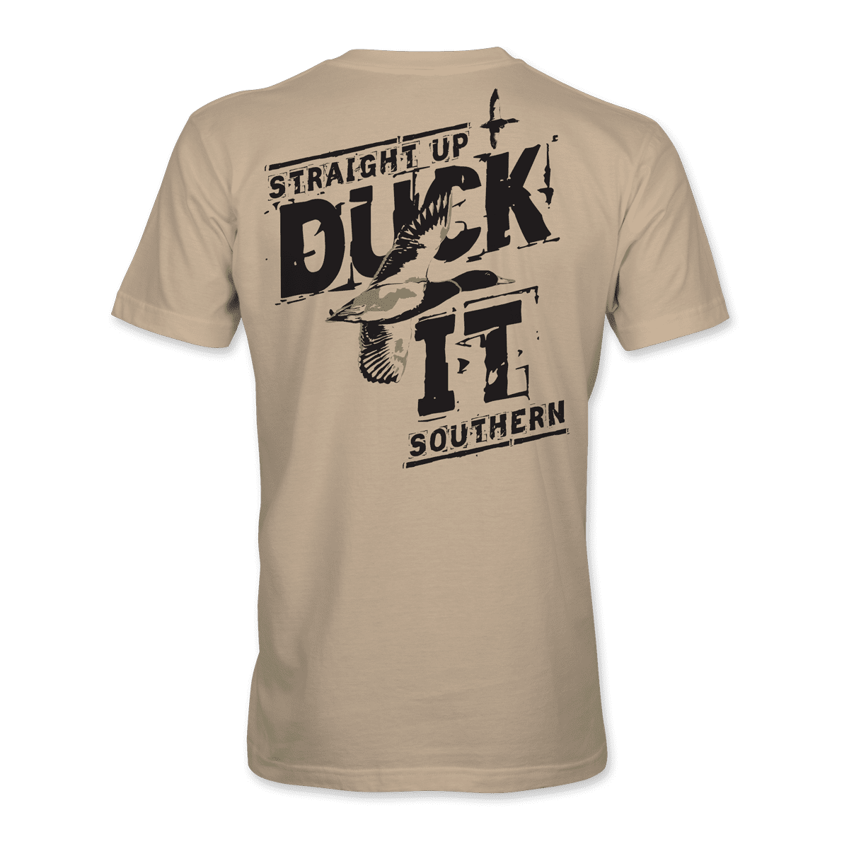 Straight Up Southern Mens Duck It Duck Hunting Short Sleeve T-shirt-Tan ...
