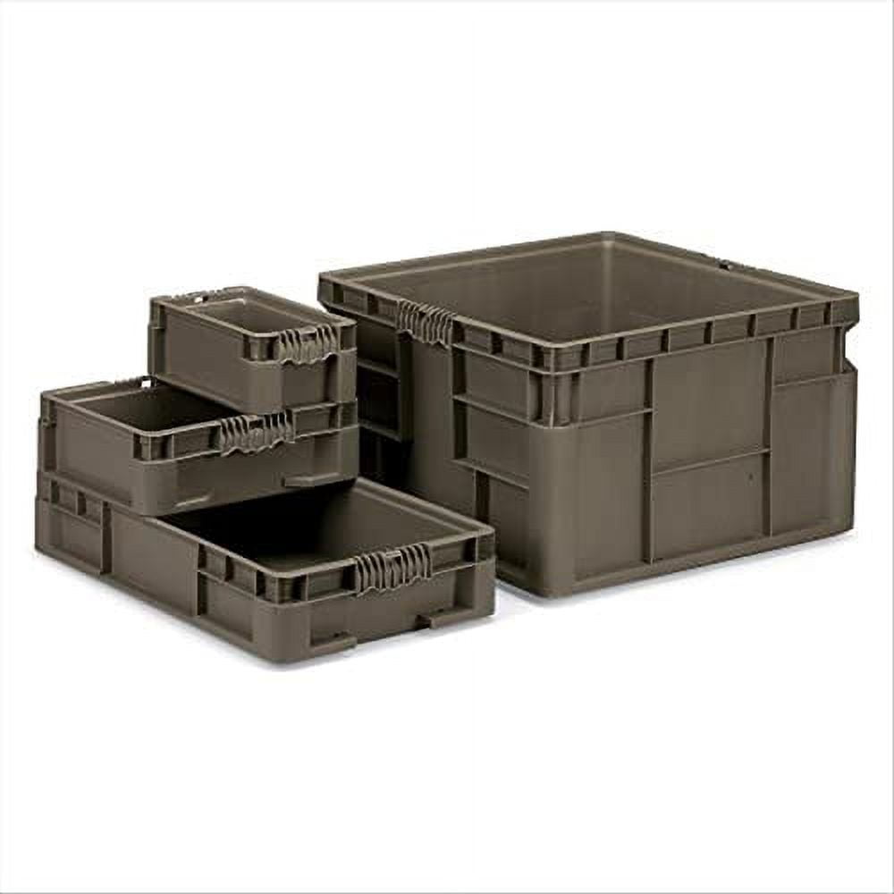 Straight-Wall Stacking Container, 24" X 22.5" X 11",Gray - Walmart.com
