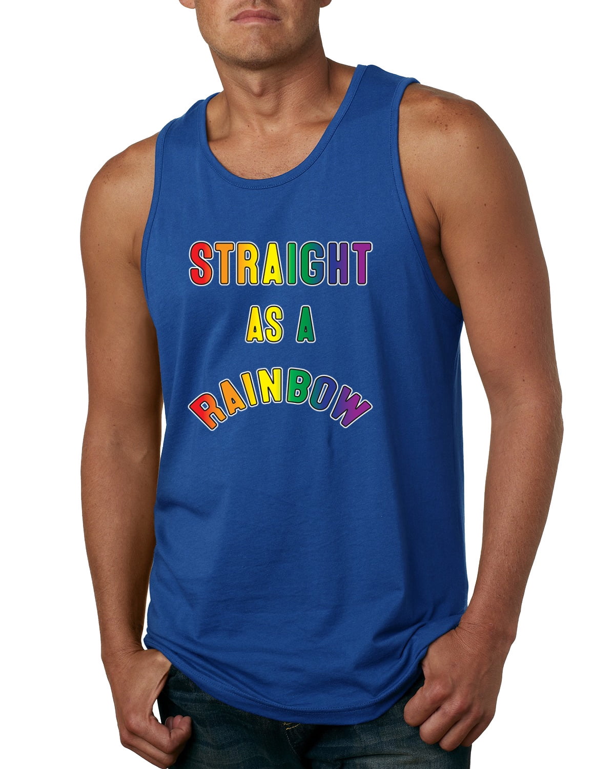 Straight as a Rainbow Humor LGBTQ Pride | Mens Irish Graphic Tank Top ...