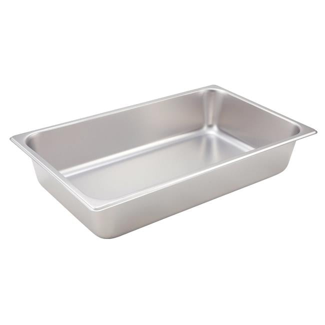 Winco, Steam Pan, SPF4 25 Gauge Stainless Steel, Full Size - Walmart.com