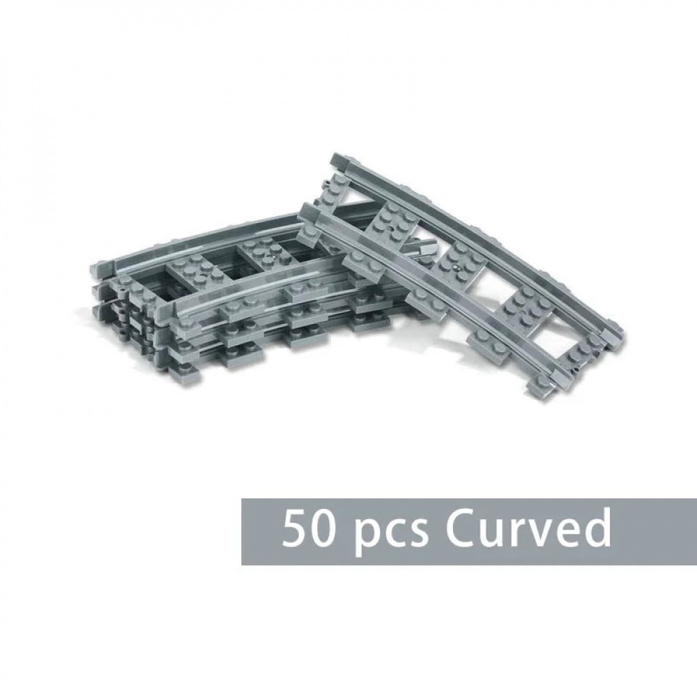 Straight train tracks Curved accessories car blocks Building Sets DIY 10-100 pcs kids toys moc ...