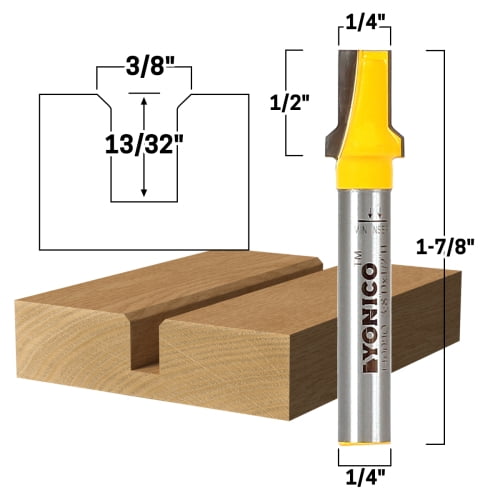 Straight with flange Jig Groove Router Bit - 1/4" Shank - Yonico 14009q ...