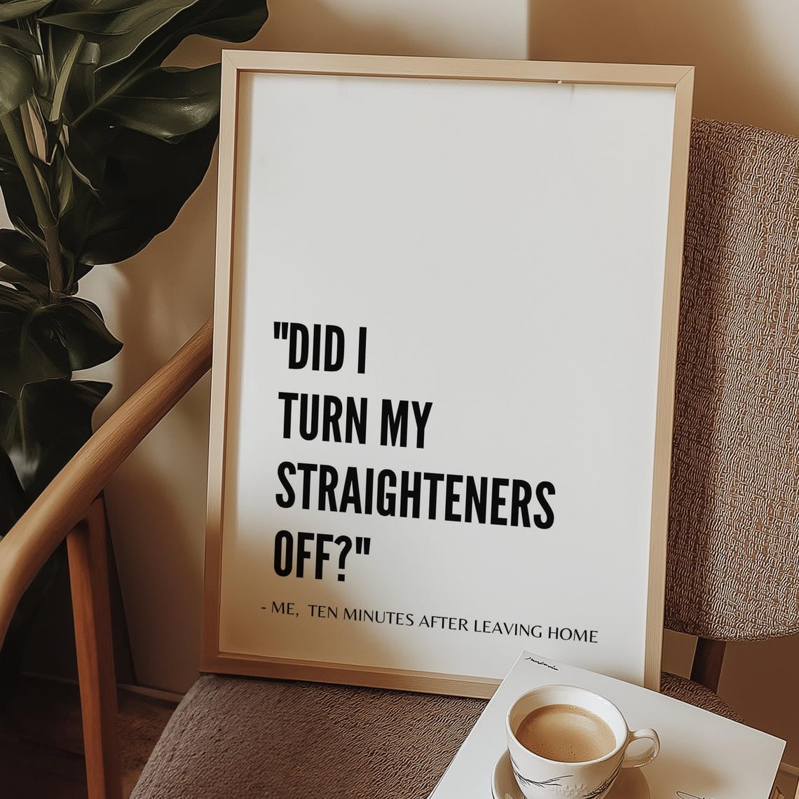 Straighteners Off' Poster Positive Bedroom Wall Art, 12x18 UNFRAMED ...