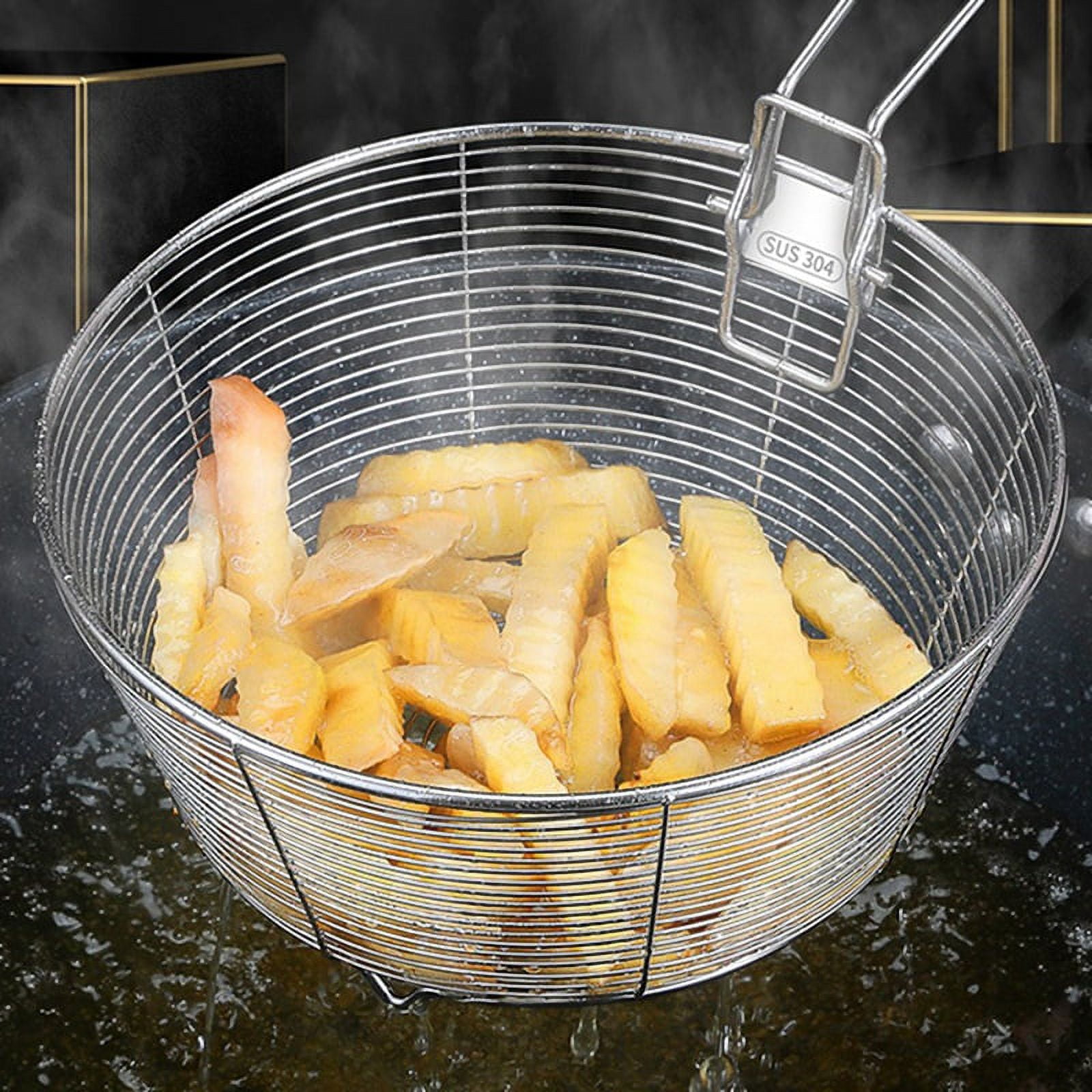 Strainer Basket Fine Mesh Non-Stick Bottom Foldable Handle Anti ...