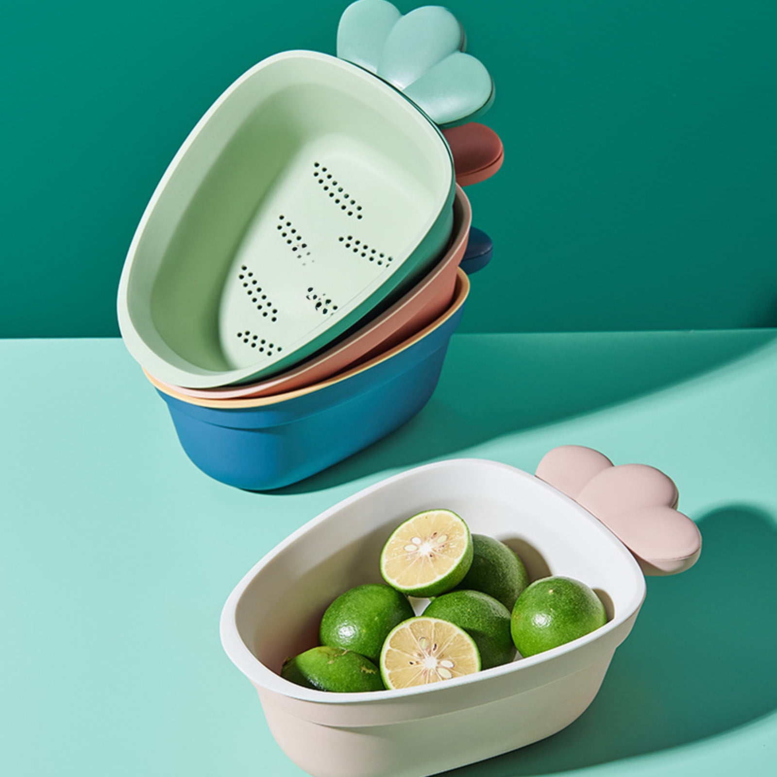 Strainer Basket Produce Washer, Double Layer Vegetable Strainer, Water ...