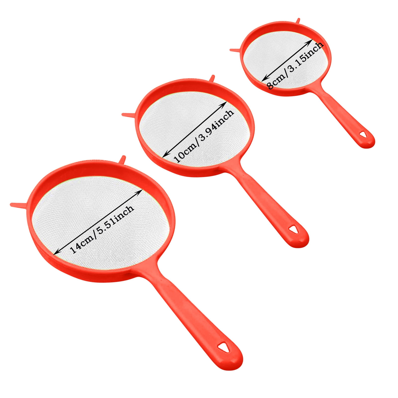 Strainer Set Of 3 Multi Purpose Plastic Strainers With Handle Sieve ...