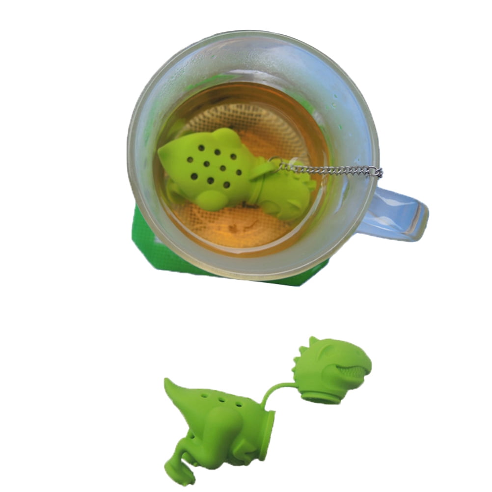 Clispeed Tea Infuser Green Silicone 1Pcs 2.8x1.8x1.6In Dinosaur Shape ...
