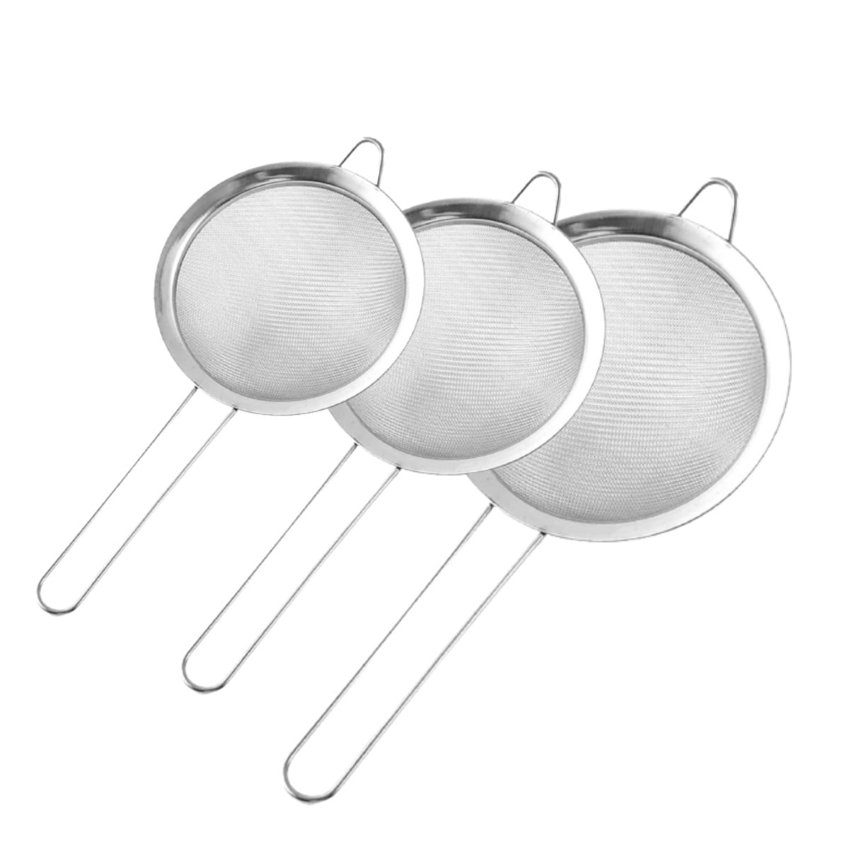 Strainers Fine Mesh, Fine Mesh Strainer with Handle, Kitchen Strainer,Metal Fine Sieve(3pcs, 2. ...
