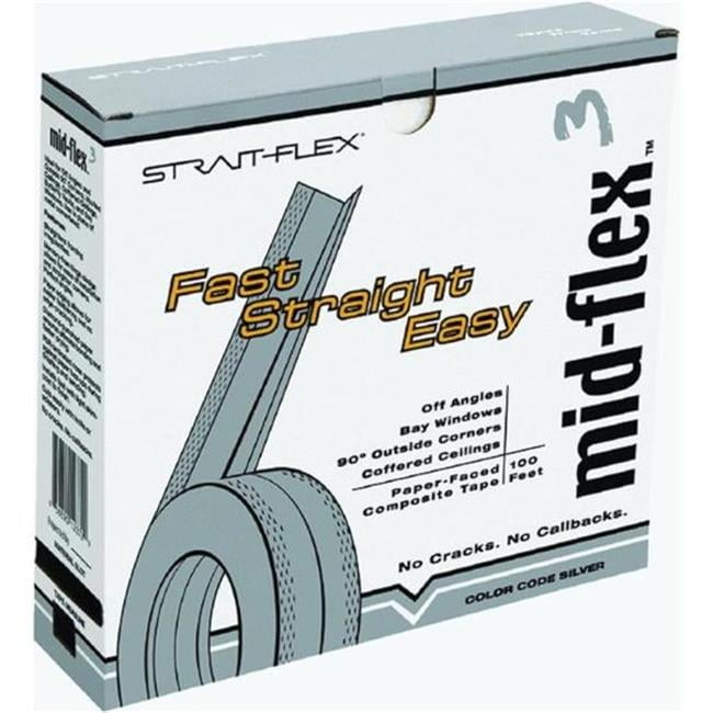 Strait MF-100 3 in. x 100 ft. Flex Mid-Flex 3 Paper-Face Composite Tape, Silver - Walmart.com