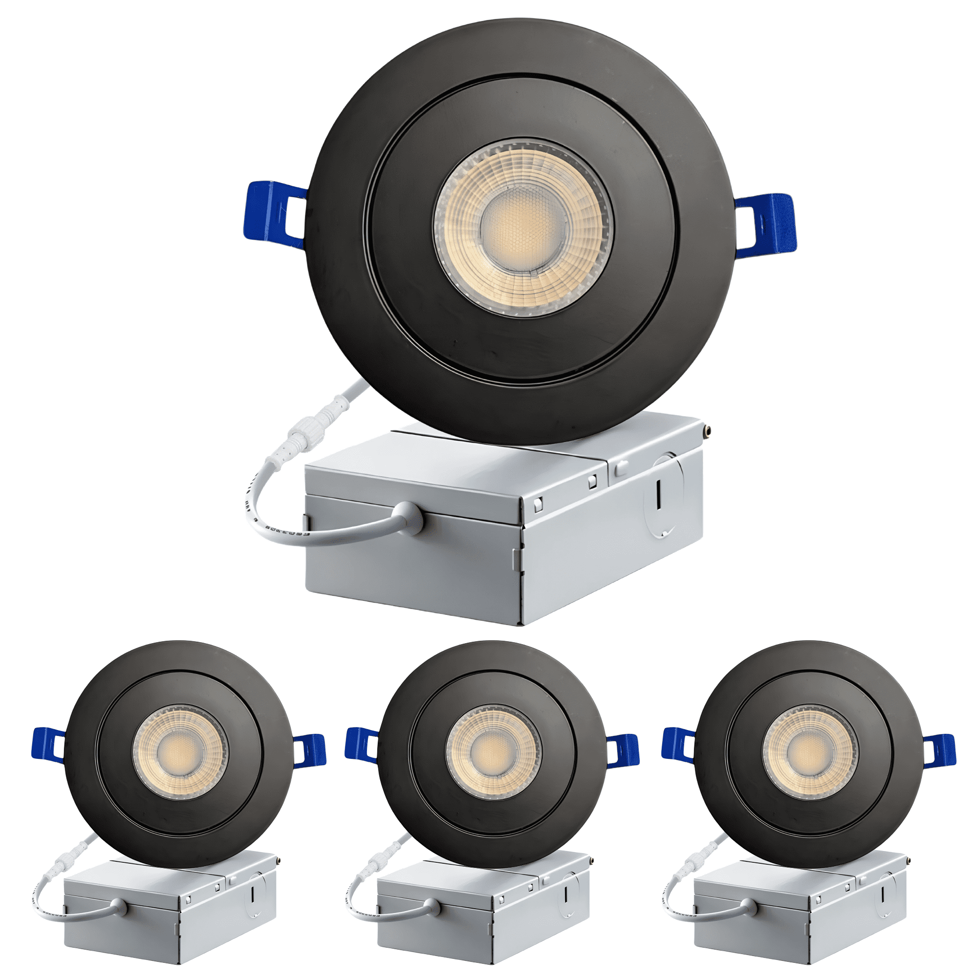 Strak Black 4-inch Integrated Slim Panel Downlight Recessed Lighting ...