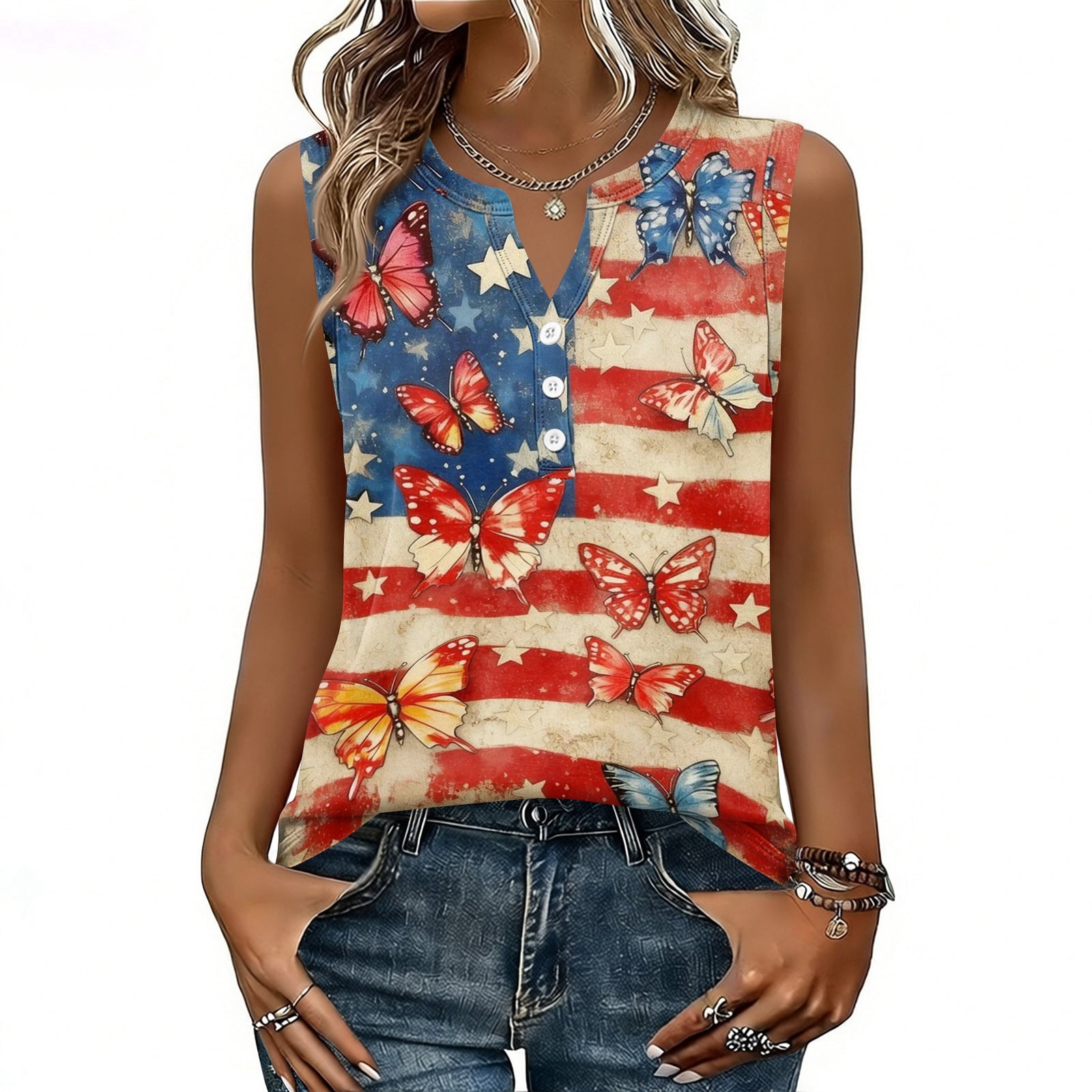 Stralyhd 250 Anniversary Usa Women's Tank Tops American Flag Stars ...