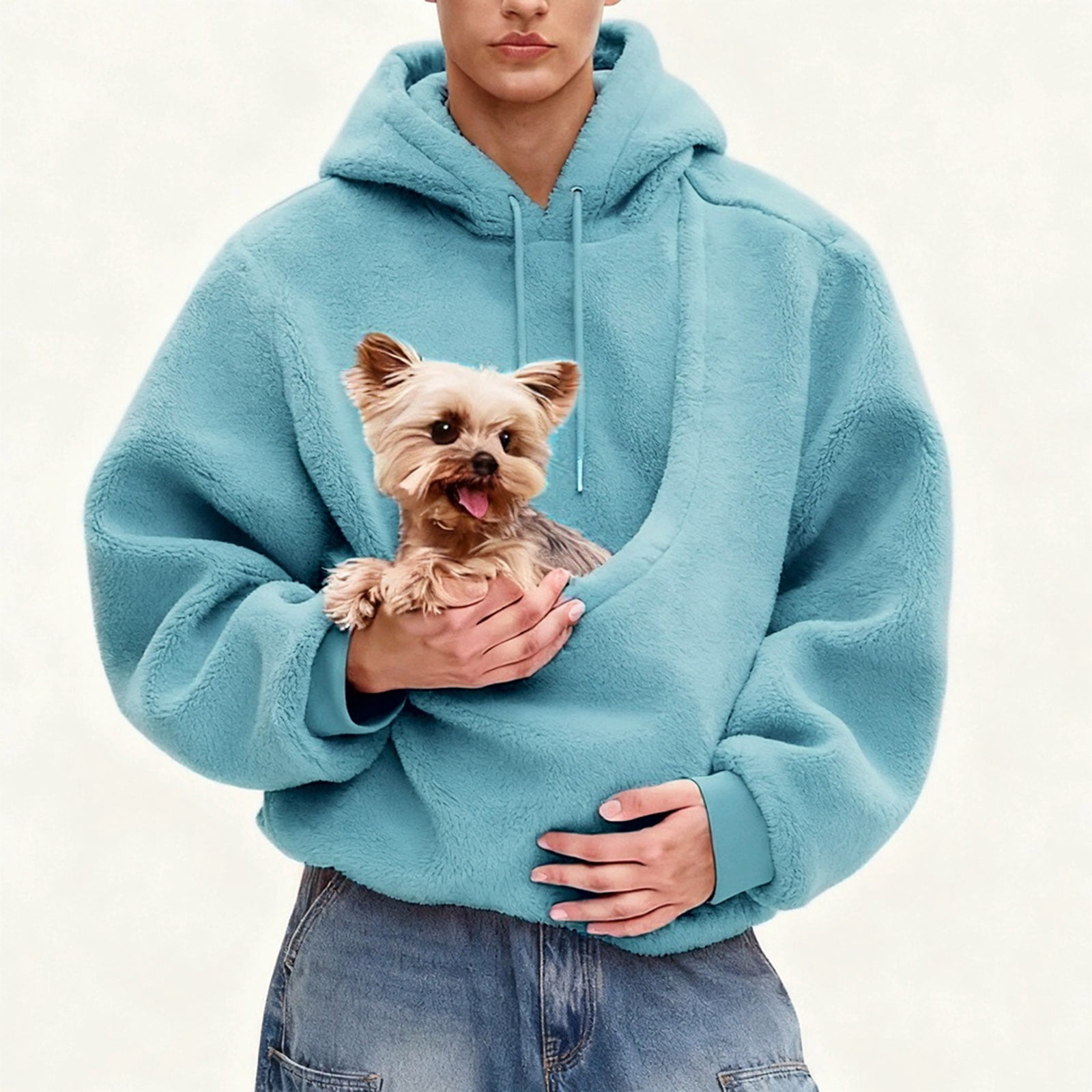 Stralyhd Cat Dog Pouch Hoodie for Women Cozy Soft Sweatshirt with Dog ...