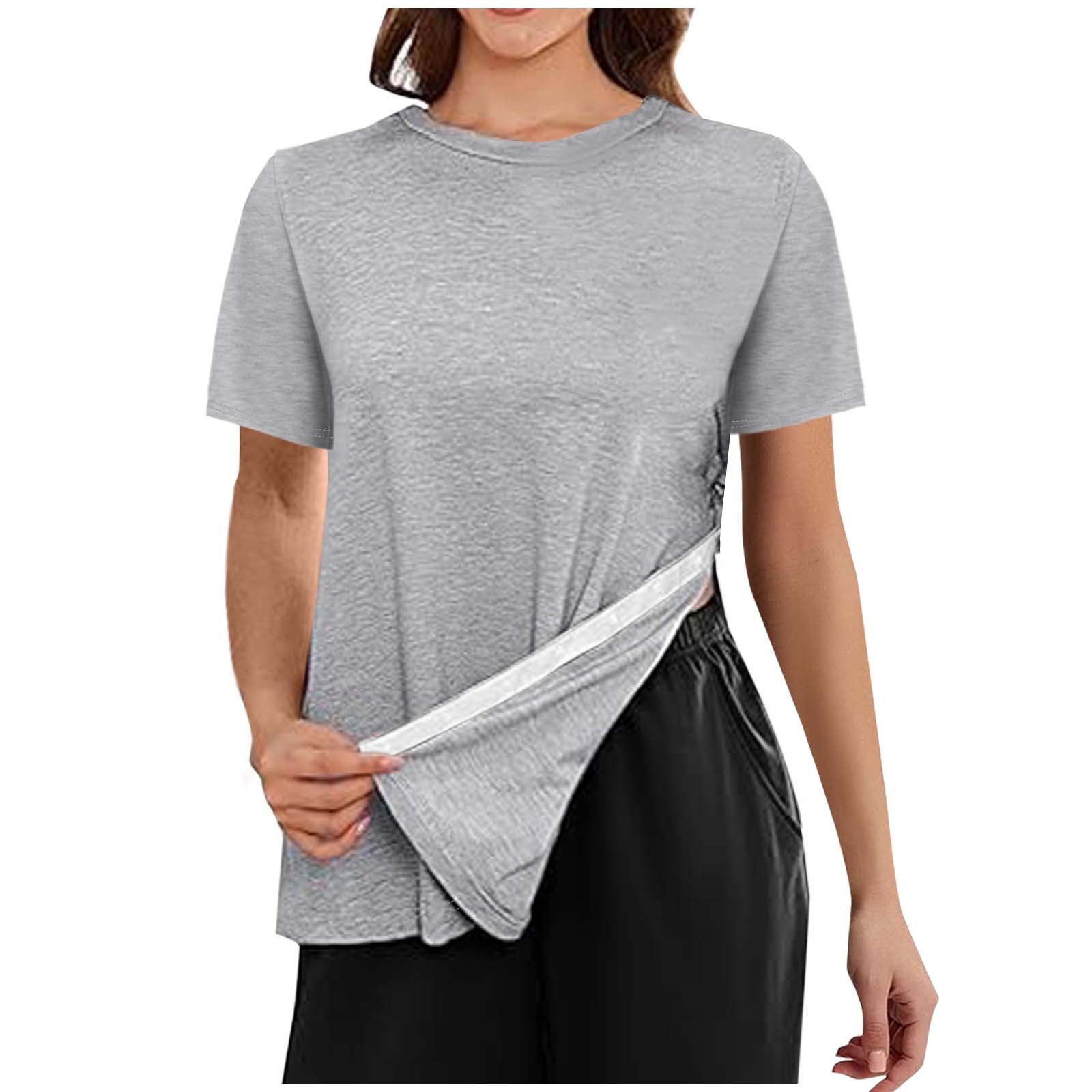 Stralyhd Chemo Port Shirts for Women Short Sleeve Tear Away Shirts Tear ...