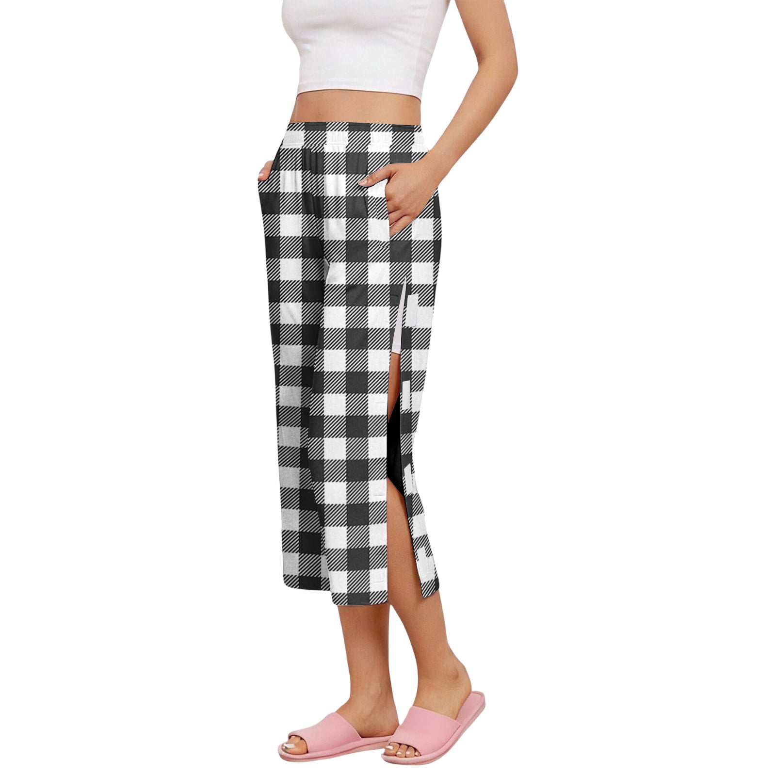 Stralyhd Post Shoulder Surgery Capri Pants for Women Tear Away Pants ...