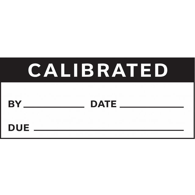 Stranco Calibration Label,ENG,Black/White,PK225 TCSL3-38481 - Walmart.com