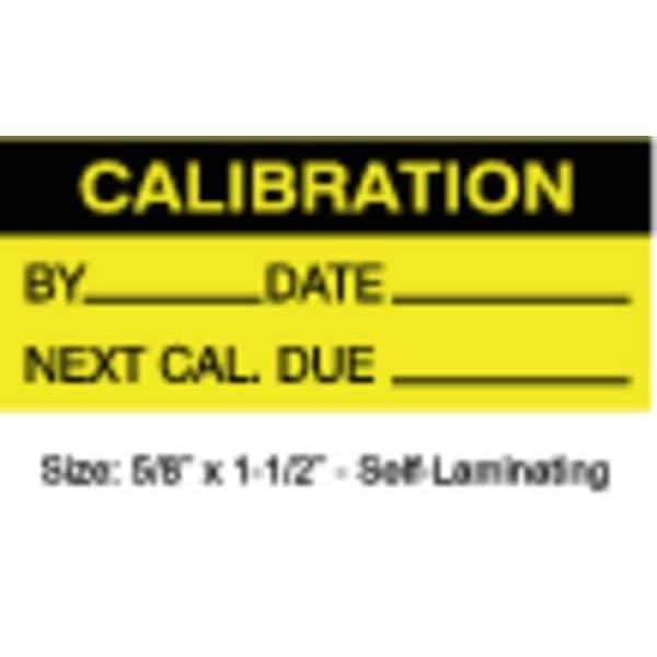 Stranco Calibration Label,ENG,Black/Yellow,PK350 TCFSL2-22136 - Walmart.com