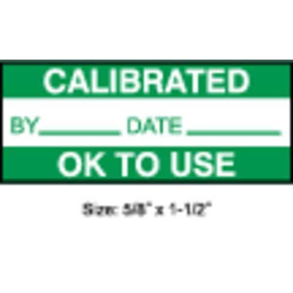 Stranco Calibration Label,ENG,Green/White,PK350 TC-20910 - Walmart.com