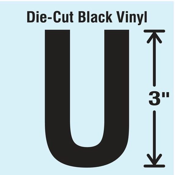 Stranco Die Cut Letter Label, U, 10 Cards,PK10 DBV-3-U-10 - Walmart.com