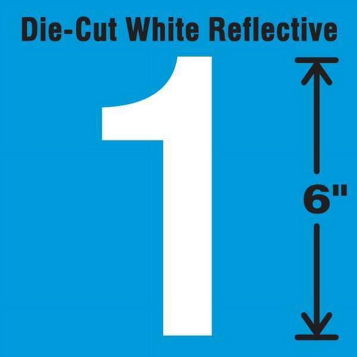 Stranco Die-Cut Reflective Number Label,1,6In H DWR-6-1-EA - Walmart.com