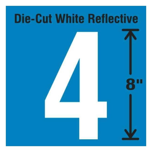 Stranco Number Label, Vinyl, 8 in H, 4-3/4 in W DWR-SINGLE-8-4 ...