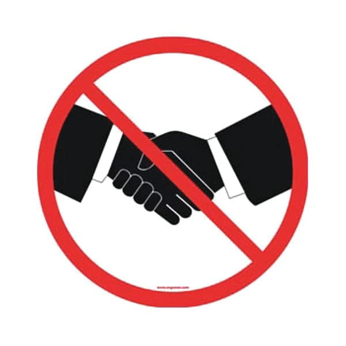 Stranco No Handshake Sign, 12" W x 12" H, No Text, PVC, White FS-12-903 ...