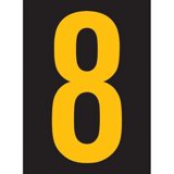 Stranco Reflective Number Label,8,2-1/2in H,PK25 RUM200-8-YB - Walmart.com