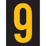 Stranco Reflective Number Label,9,2-1/2in H,PK25 RUM200-9-YB - Walmart.com
