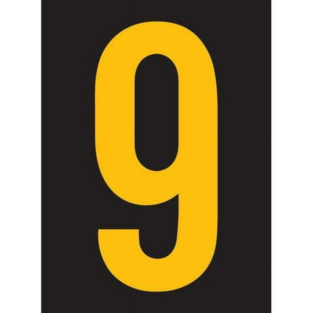 Stranco Reflective Number Label,9,2-1/2in H,PK25 RUM200-9-YB - Walmart.com